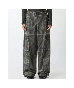 Pinko Distressed Wide-leg Cargo Trousers