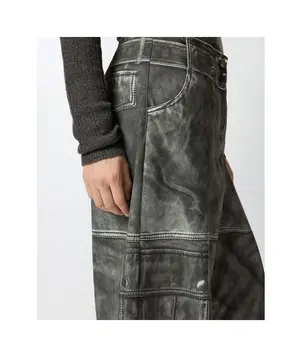 Pinko Distressed Wide-leg Cargo Trousers