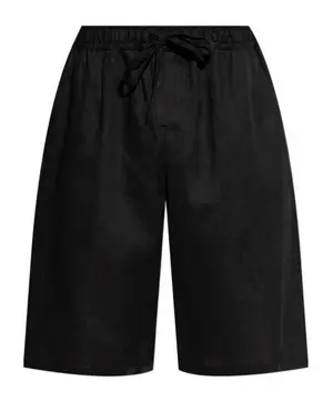 Dolce & Gabbana Logo Embroidered Drawstring Shorts - Black