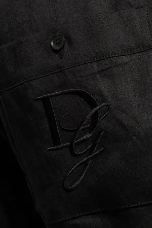 Dolce & Gabbana Logo Embroidered Drawstring Shorts - Black