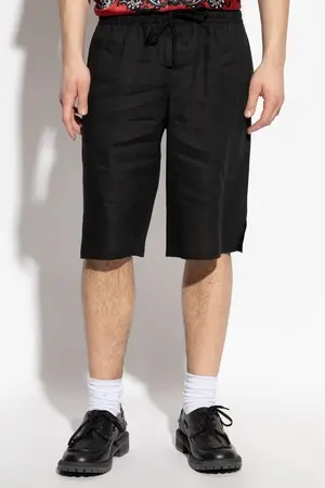 Dolce & Gabbana Logo Embroidered Drawstring Shorts - Black