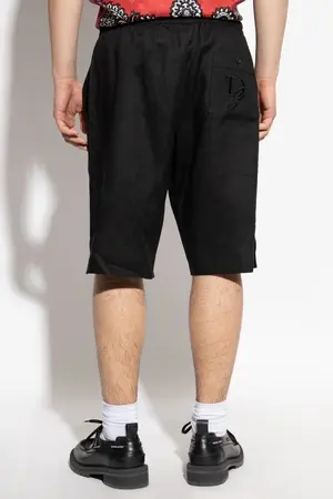 Dolce & Gabbana Logo Embroidered Drawstring Shorts - Black