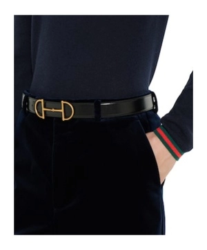 Gucci Fine Cashmere Turtleneck Jumper With Web Stripe Trim - Dark Blue