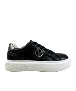 Pinko Lace-up Perforated Detail Sneakers - Black