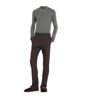 Gucci Fine Cashmere Turtleneck Jumper With Web Stripe Trim - Gray