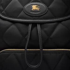 Burberry Quilted Horseshoe Backpack - Black