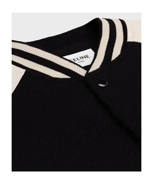 Celine Classic Teddy Jacket In Textured Wool - Black
