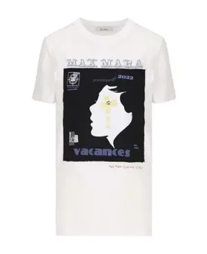 Max Mara Printed Round Neck Short Sleeve T-shirt