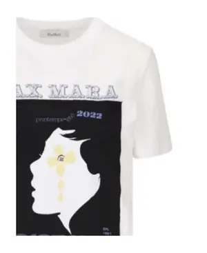 Max Mara Printed Round Neck Short Sleeve T-shirt