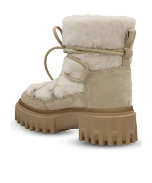 Hogan Lace-up Shearling Trim Boots