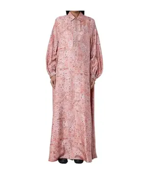 Max Mara Embellished-collar Printed Maxi Dress
