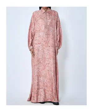 Max Mara Embellished-collar Printed Maxi Dress