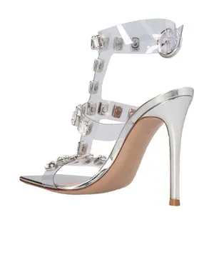 GIANVITO ROSSI Embellished Stiletto Sandals - Gray