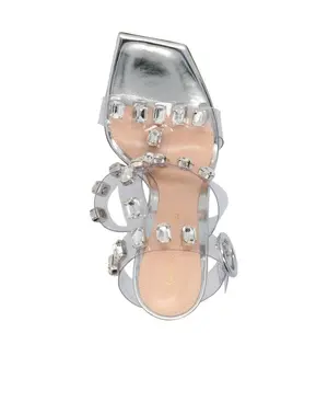 GIANVITO ROSSI Embellished Stiletto Sandals - Gray