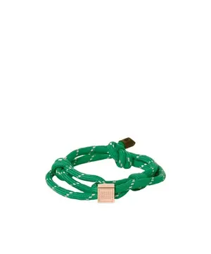 Miu Miu Logo Engraved Rope Bracelet - Emerald Green