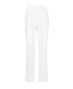 LEMAIRE Chambray Drawstring Tapered Trousers - Chalk