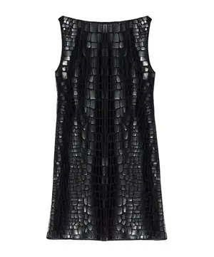 Dsquared2 Sleeveless Boatneck Mini Dress With Crocodile Print