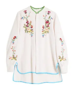 Valentino Garavani Floral Embroidered Button Detailed Shirt