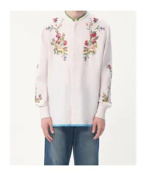 Valentino Garavani Floral Embroidered Button Detailed Shirt