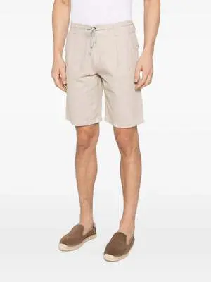 Eleventy Pleated Drawstring Shorts - White