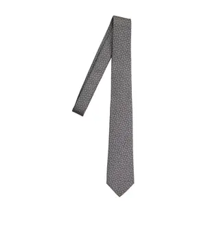 Gucci Horsebit Embroidered Neck Tie - Grey