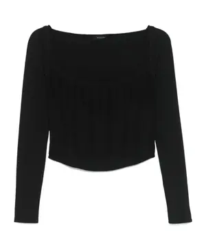 MUGLER Long Sleeve Square Neck Bodice