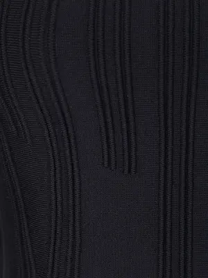 MUGLER Boning Detailed Square Neck Jumper - Black