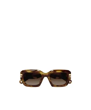 Chloé Rectangle Frame Sunglasses - Brown