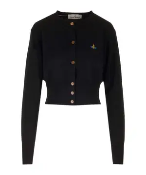 VIVIENNE WESTWOOD Orb Embroidered Knitted Cardigan