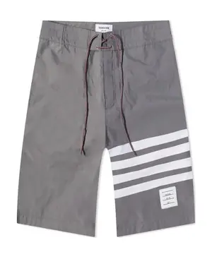 Thom Browne 4-bar Drawstring Shorts - Medium Gray