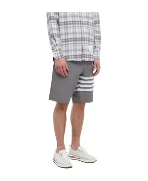 Thom Browne 4-bar Drawstring Shorts - Medium Gray