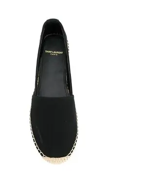 Saint Laurent Logo Embroidered Espadrilles - Black