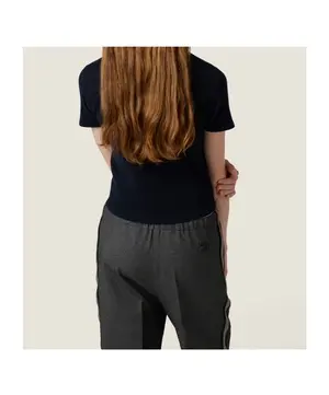 Miu Miu Logo-intarsia Short-sleeved Jumper