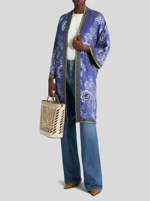 Etro Floral-printed Belted-waist Robe