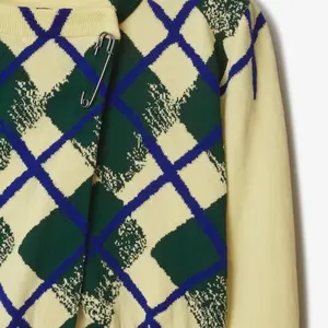 Burberry Argyle Intarsia Cropped Cotton Jumper - Multicolor