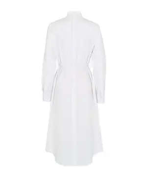 Fendi Band-collared Long-sleeved Midi Shirt Dress With Ff Buckle Belt