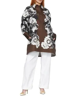 Valentino Garavani Floral Print Shirt Dress