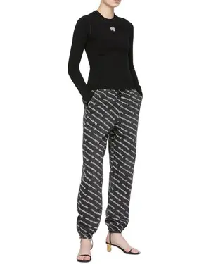 Alexander Wang Logo Print Tapered Jeans