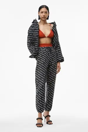 Alexander Wang Logo Print Tapered Jeans