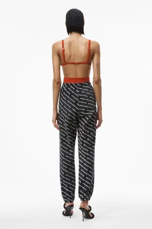 Alexander Wang Logo Print Tapered Jeans