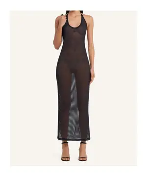 COURREGES Holistic Mesh Long Dress - Black