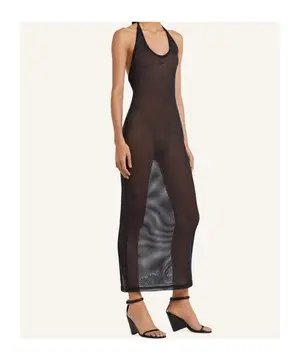 COURREGES Holistic Mesh Long Dress - Black