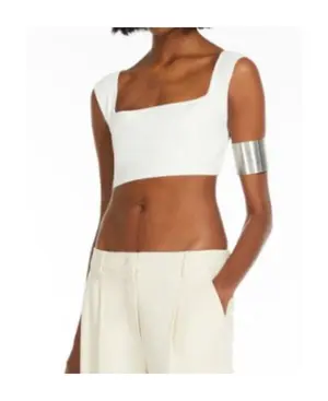 Sportmax Sleeveless Cotton Crop Top