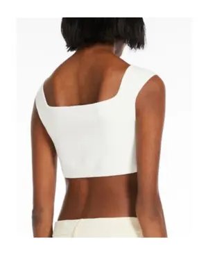 Sportmax Sleeveless Cotton Crop Top