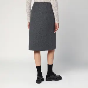 Prada Midi Skirt With Front Slit Detail