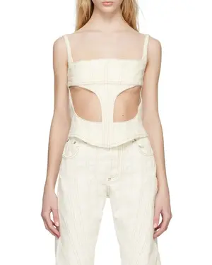MUGLER Front Hollowed-out Detail Vest
