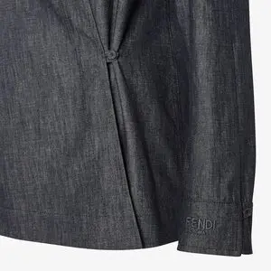 Fendi Asymmetrical Wrap Denim Shirt