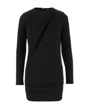 Versace Cut-out Long Sleeve Mini Dress - Black