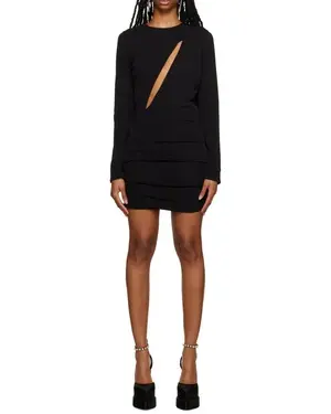 Versace Cut-out Long Sleeve Mini Dress - Black