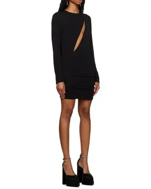 Versace Cut-out Long Sleeve Mini Dress - Black
